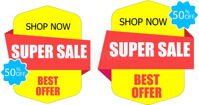 Super Sales Banner with Place for Discount. Stock Vector - Illustration ...