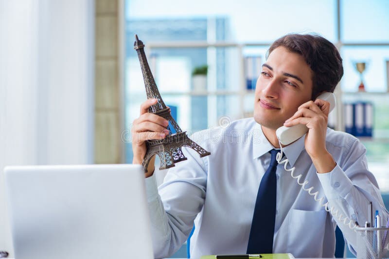 The Sales Agent Working in Travel Agency Stock Photo - Image of selling ...