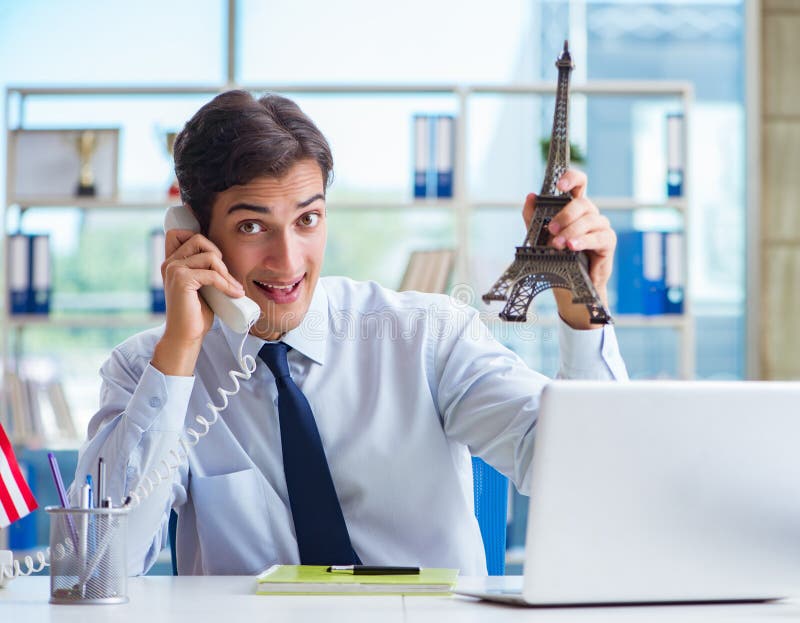 Sales Agent Working in Travel Agency Stock Photo - Image of airline ...