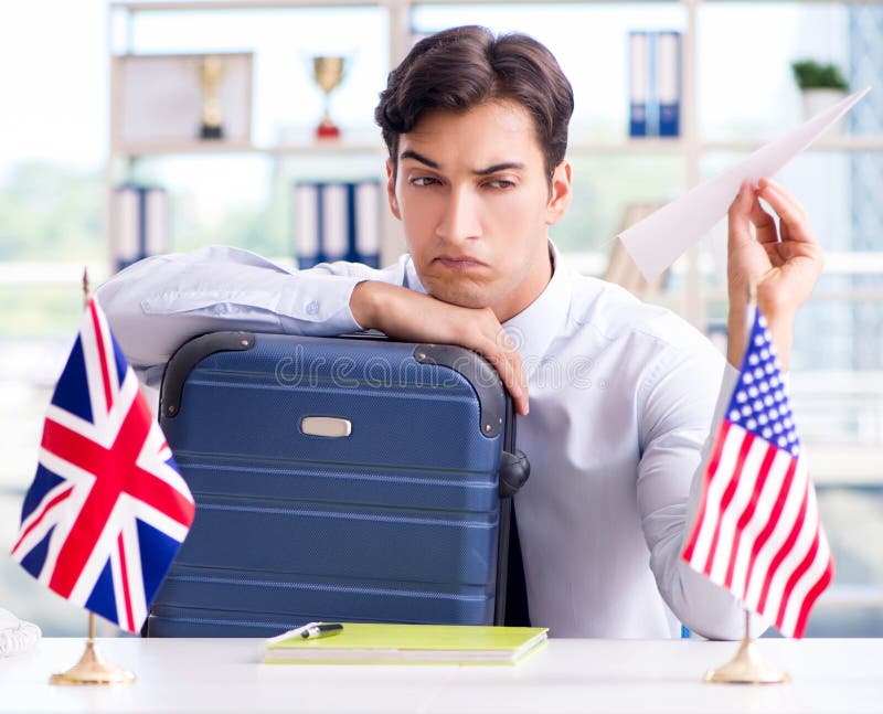 Sales Agent Working in Travel Agency Stock Photo - Image of baggage ...