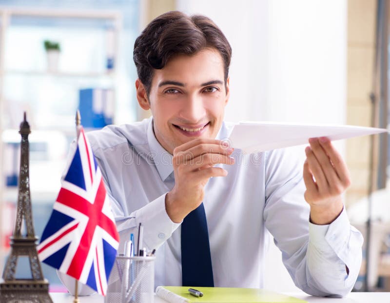 Sales Agent Working in Travel Agency Stock Image - Image of language ...