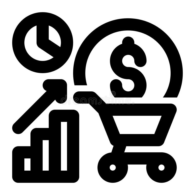 Sales Analysis, Sales Report Outline Icon Stock Vector - Illustration ...