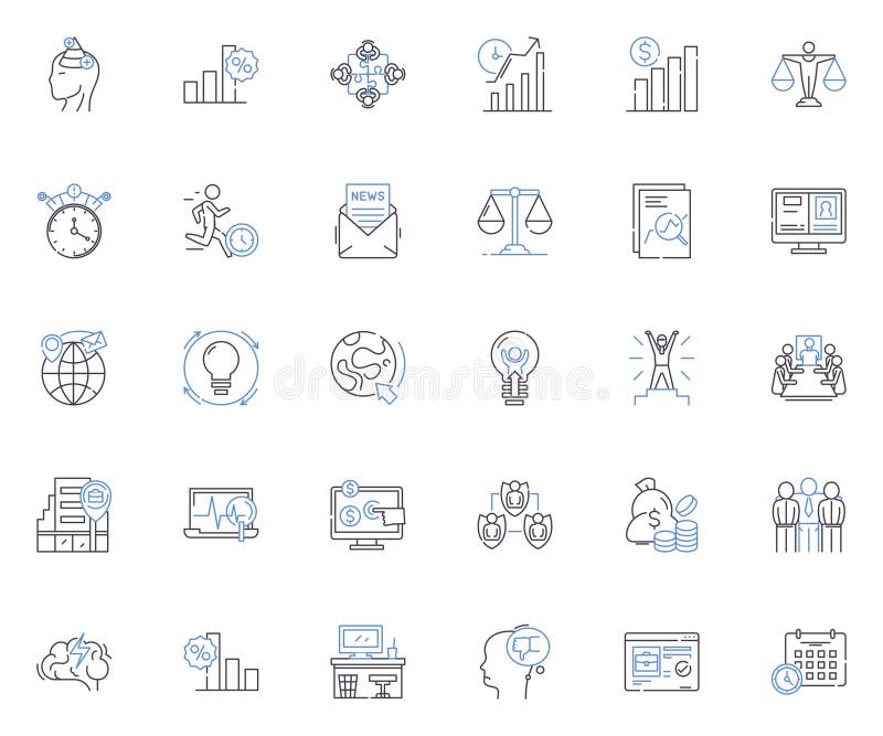 Sales Analytics Line Icons Collection Performance Metrics Forecasting Insights Revenue
