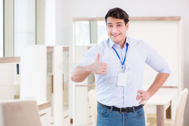 The Sales Assistant in Furniture Store Stock Photo - Image of manager ...