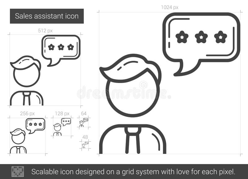 Sales assistant line icon. stock vector. Illustration of consumer ...