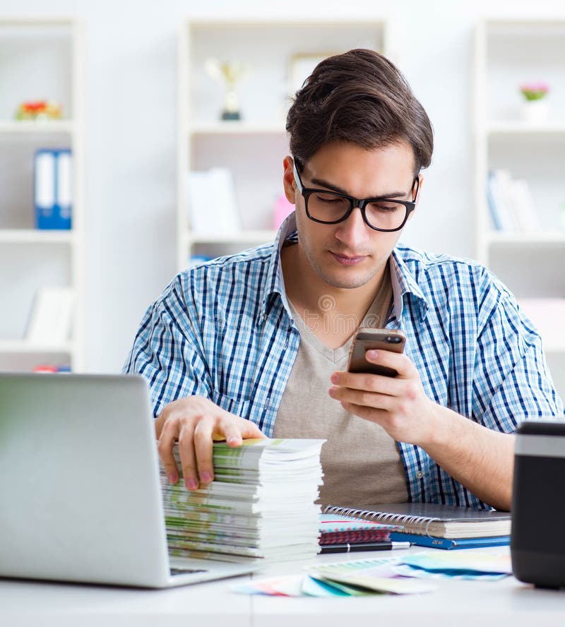 Sales Assistant at Publishing House Showing Ready Printed Books Stock ...