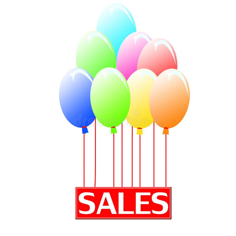 Sales balloons stock illustration. Illustration of buying - 28497180