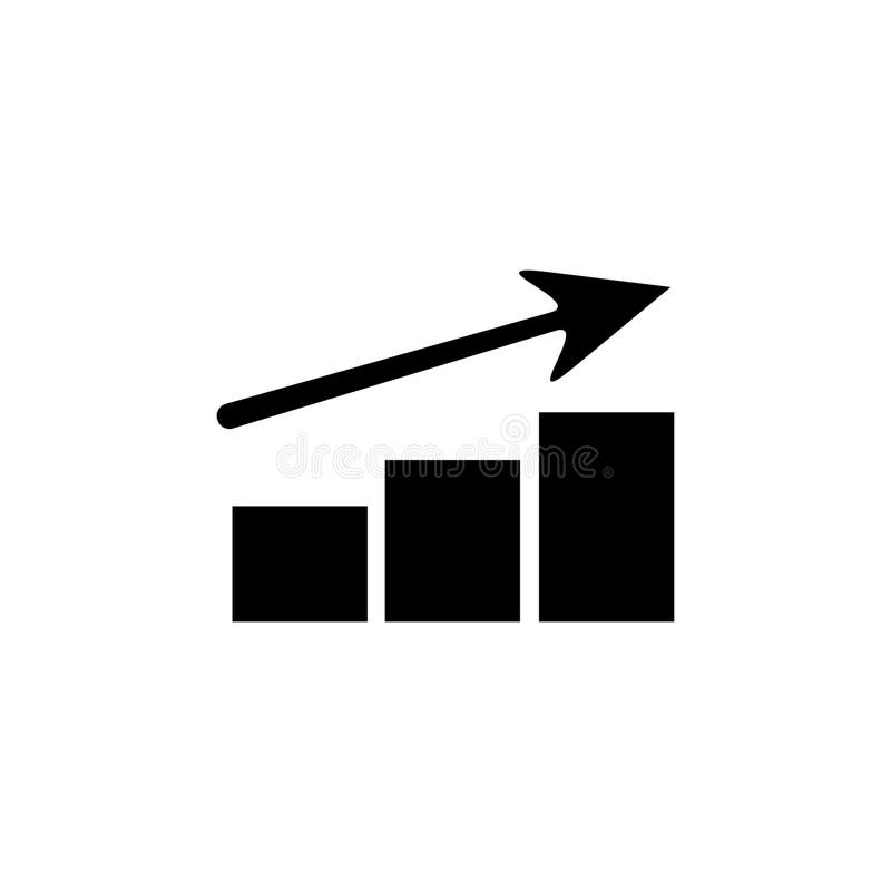 Sales Bar Chart, Business Rating Growing Graph Solid Flat Vector Icon ...