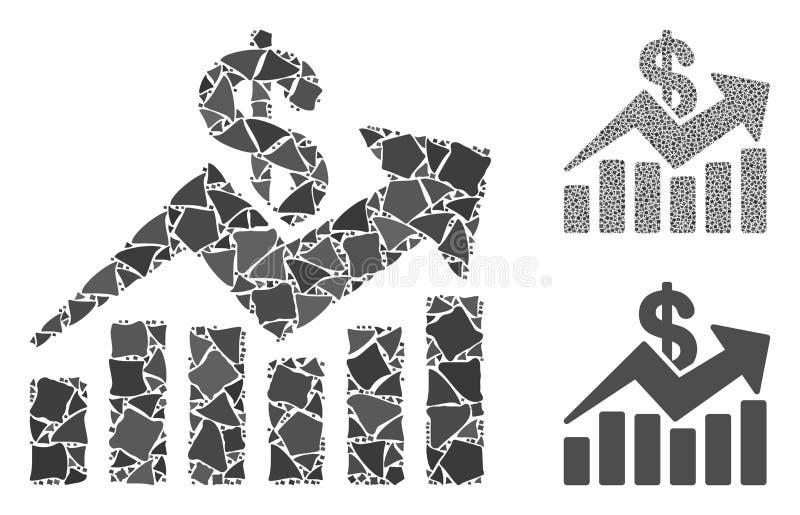 Sales Bar Chart Trend Composition Icon of Uneven Elements Stock Vector ...