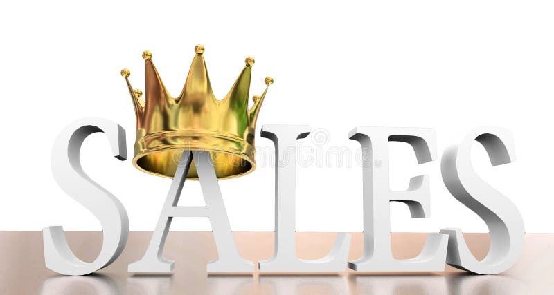 Sales Big King Clrown Isolated - 3d Rendering Stock Illustration ...