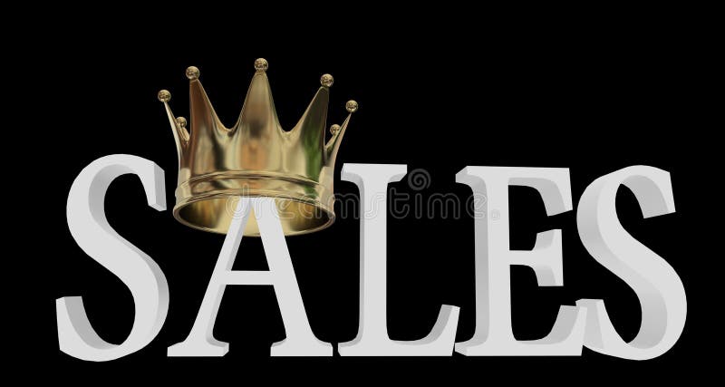 Sales Big King Clrown Isolated - 3d Rendering Stock Illustration ...