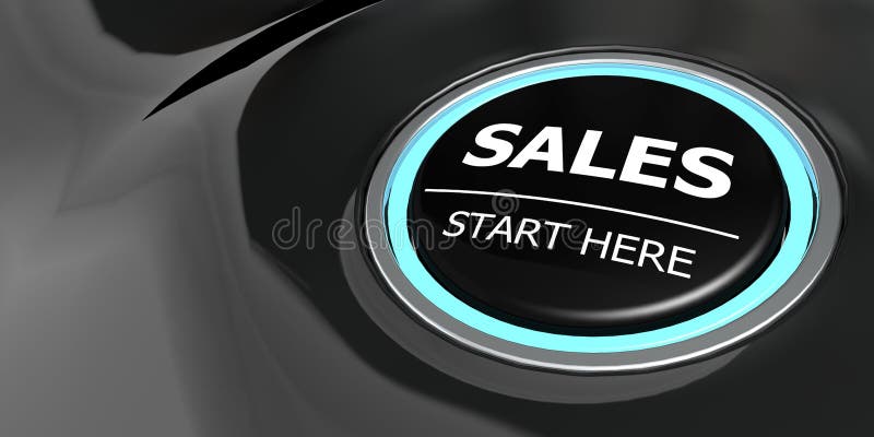 Sales Buy Here Button on Black Background Stock Illustration ...