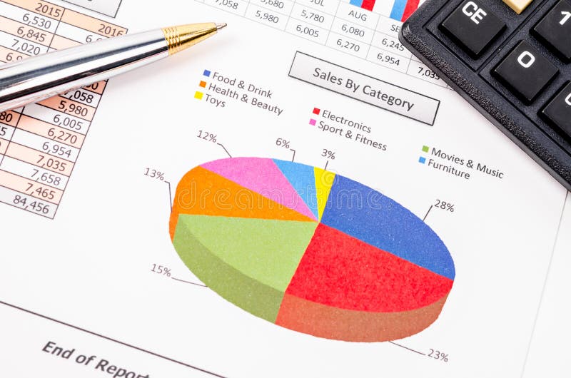 Sales by Category Report Document. Stock Image - Image of commercial ...