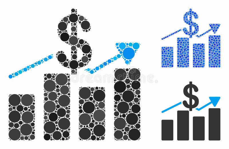Sales Chart Composition Icon of Round Dots Stock Illustration ...
