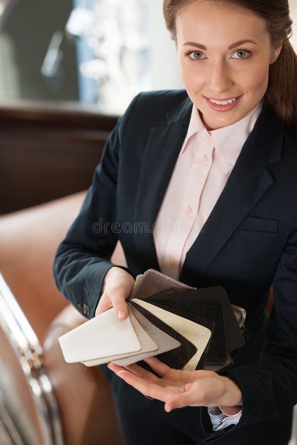 Sales Clerk in Fabric Shop. Stock Photo - Image of confidence ...