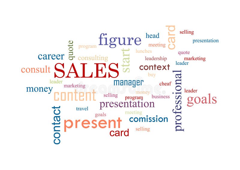 Sales. Collage of Words Vector Illustration Stock Vector - Illustration ...