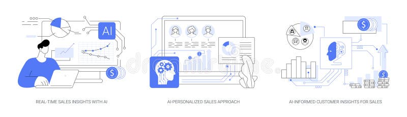 Sales Customization with AI Abstract Concept Vector Illustrations ...
