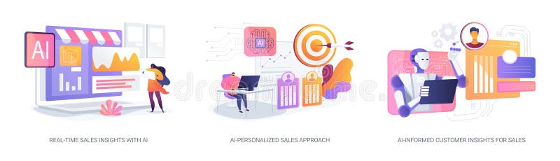 Sales Customization with AI Abstract Concept Vector Illustrations ...
