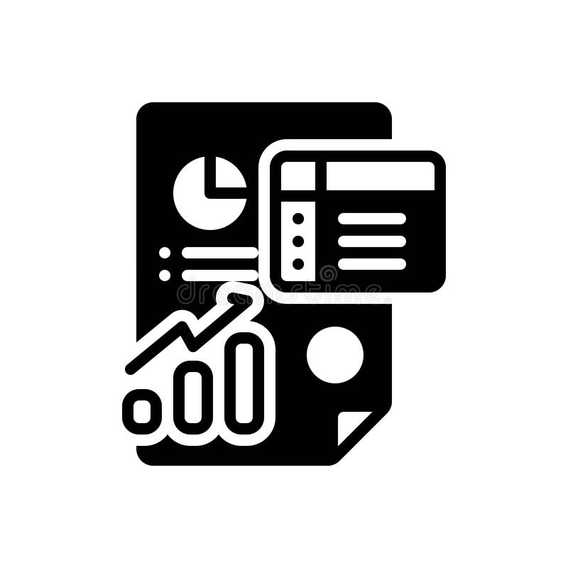 Black Solid Icon for Sales Data, Document and Finance Stock ...