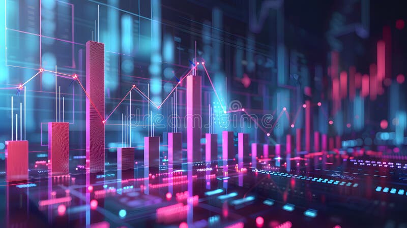 Sales Forecast Analysis Upward Trend Line and Barcode Stock ...
