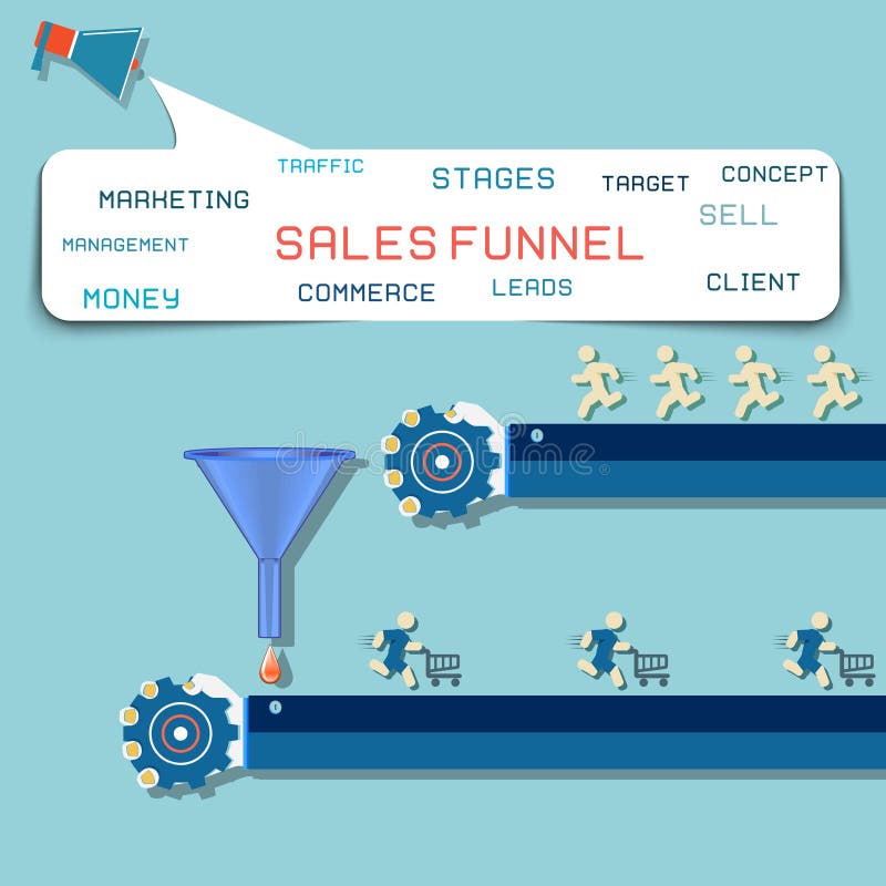 Sales Funnel Flat Illustration, Graphics. Stock Illustration ... Sales Funnel Flat Illustration, Graphics. Stock Illustration ...