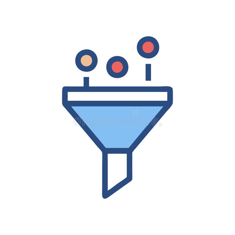 Sales Funnel Icon for Conversion Stock Illustration - Illustration of ...