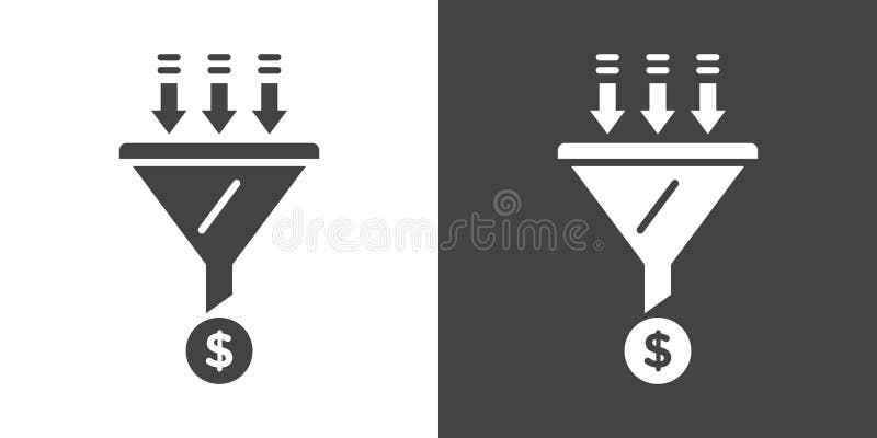 Sales Funnel Icon Thin Line Illustration Set Stock Vector ...