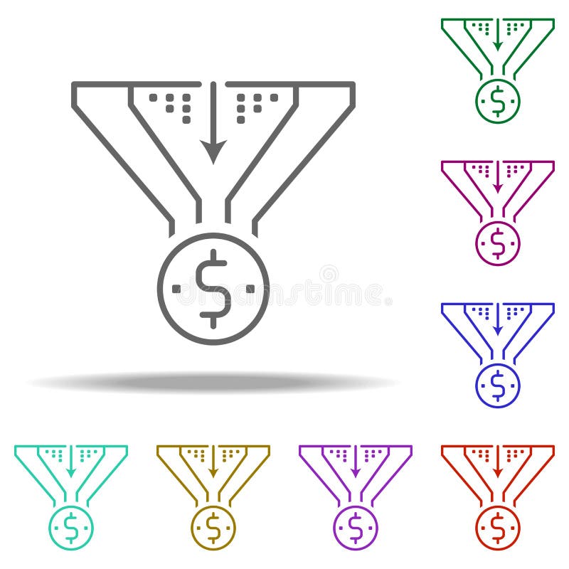 Sales Funnel Line Icon. Elements of SEO & WEB OPTIMIZATION in Multi ...