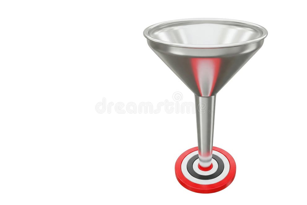 Sales Funnel and Target Point. Space for Text. Stock Image - Image of ...