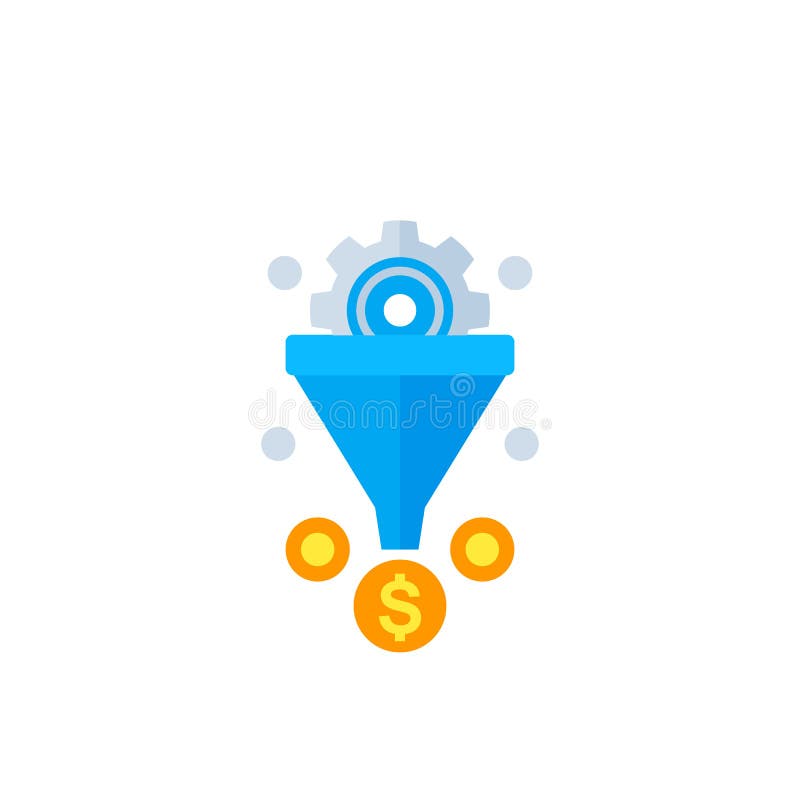 Sales Funnel Vector Flat Icon on White Stock Illustration ...