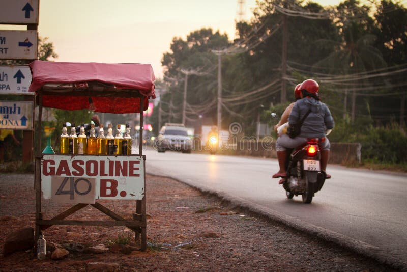 Sales of Gasoline Near the Road Editorial Stock Image - Image of ...