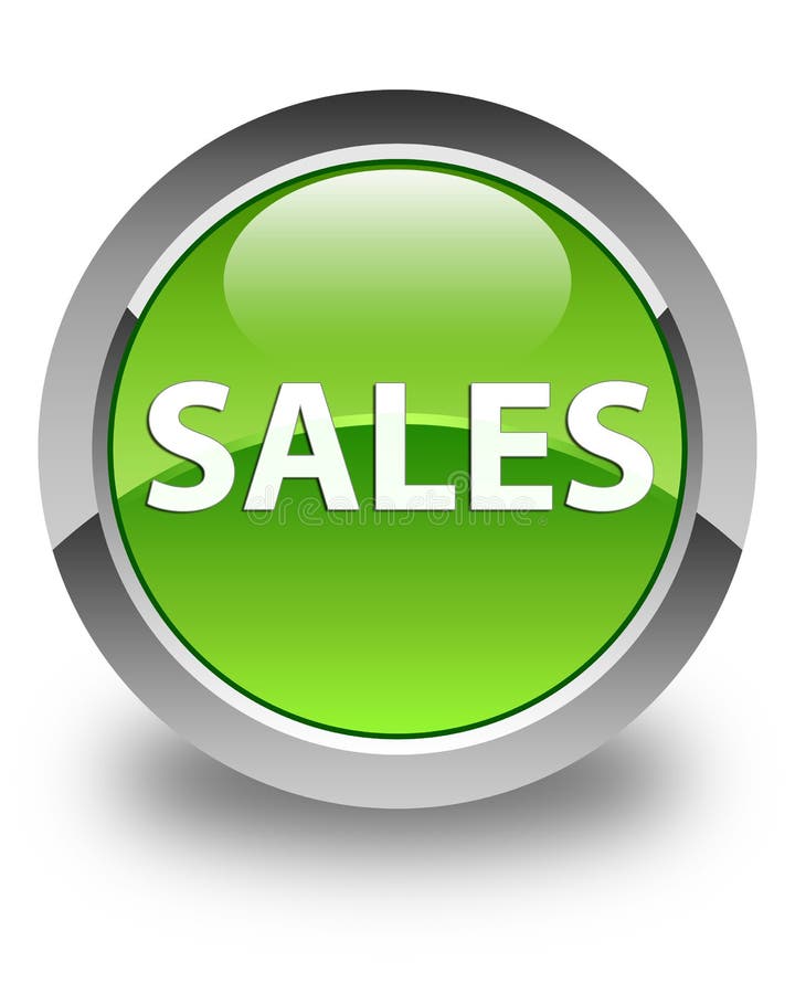Sales Glossy Green Round Button Stock Illustration - Illustration of ...