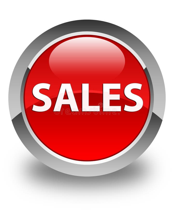 Sales Glossy Red Round Button Stock Illustration - Illustration of deal ...