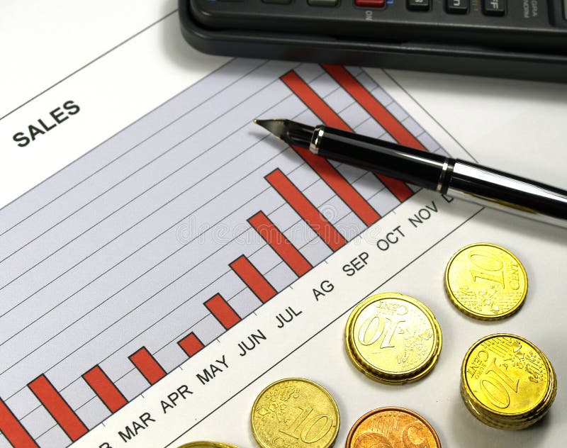 Sales graph stock photo. Image of money, math, euro, increase - 822520