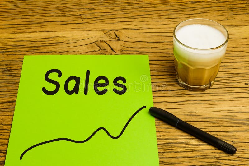Sales graph green paper stock photo. Image of successful - 53478146