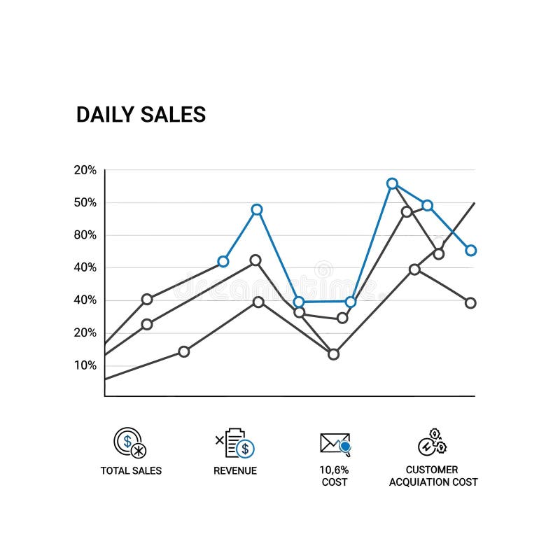 Daily Sales Graph Showing Total Sales Revenue Customer Acquisition Cost ...