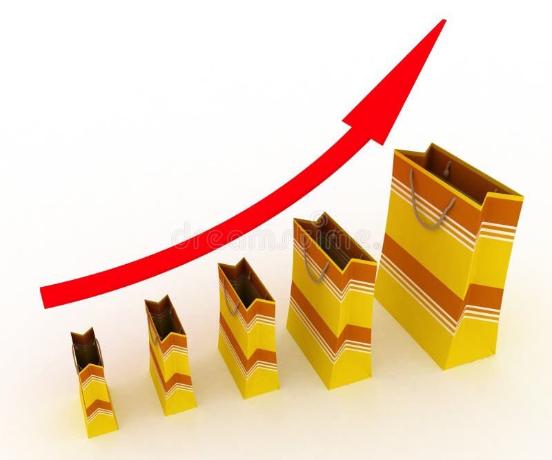 Sales growth chart stock illustration. Illustration of consumerism ...