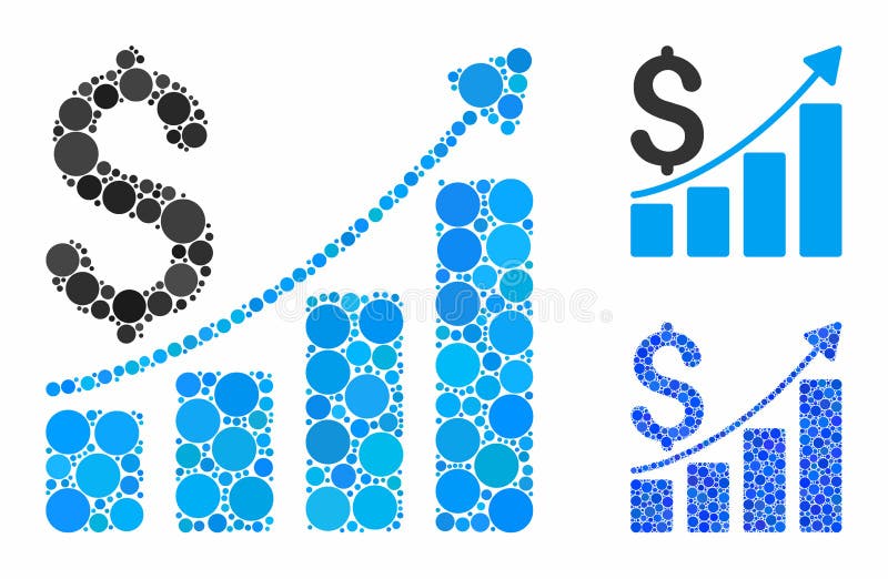 Sales Growth Chart Composition Icon of Round Dots Stock Vector ...