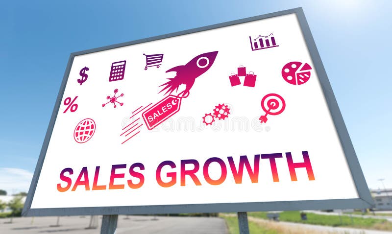 Sales Growth Concept on a Billboard Stock Photo - Image of sell ...