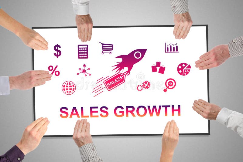 Sales Growth Concept on a Whiteboard Stock Image - Image of marketing ...