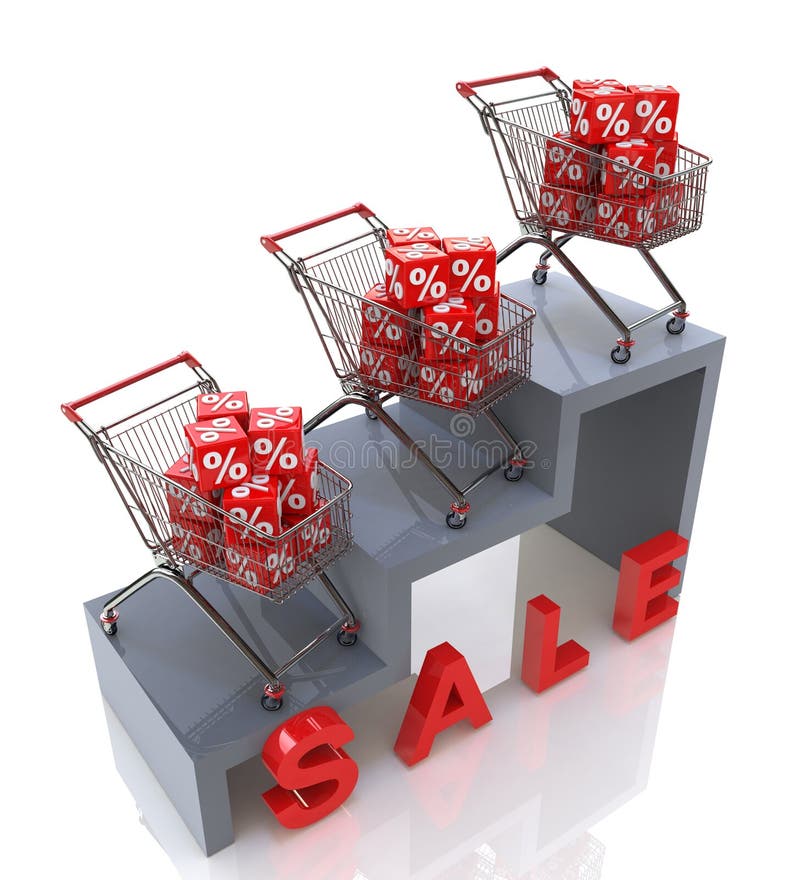 Sales growth at a discount stock illustration. Illustration of action ...