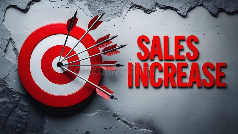 Sales Growth Strategy with Target and Arrows Illustration Stock ...