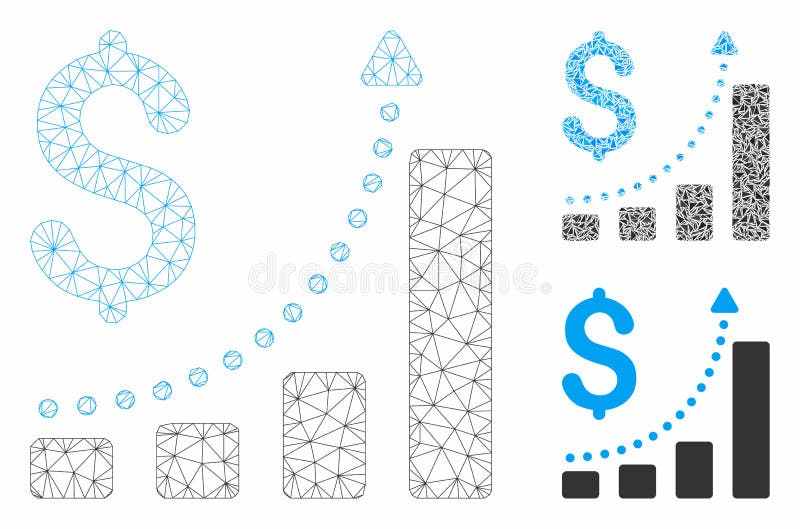 Sales Growth Vector Mesh Network Model and Triangle Mosaic Icon Stock ...