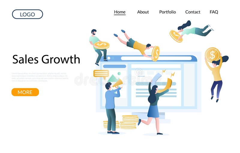 Sales Growth Vector Website Landing Page Design Template Stock Vector ...