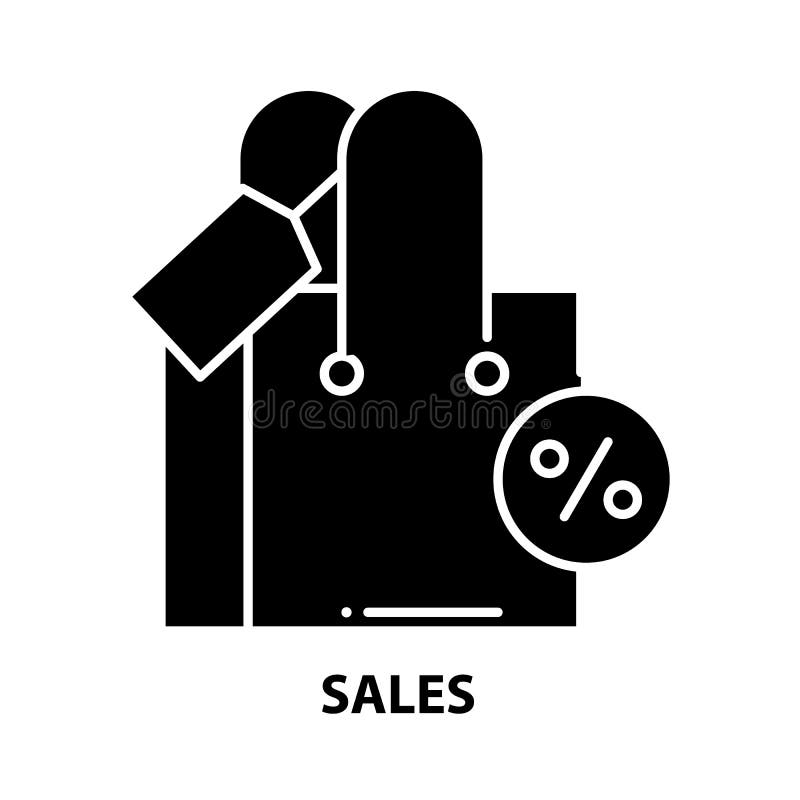 Sales Icon, Black Vector Sign with Editable Strokes, Concept ...