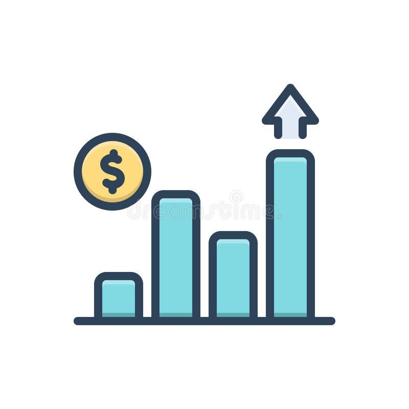 Color Illustration Icon for Sales, Graph and Economices Stock ...