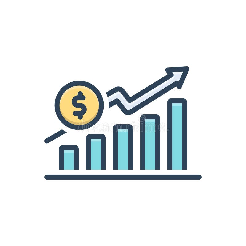 Color Illustration Icon for Sales, Growth and Financial Stock Vector ...