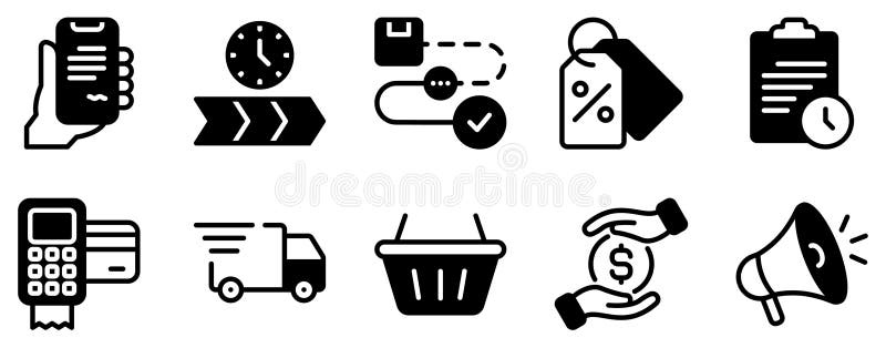 Sales Icon Set Dynamic Line Style Collection Stock Illustration ...