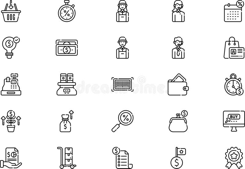 Sales Icons Collection is a Vector Illustration with Editable Stroke ...