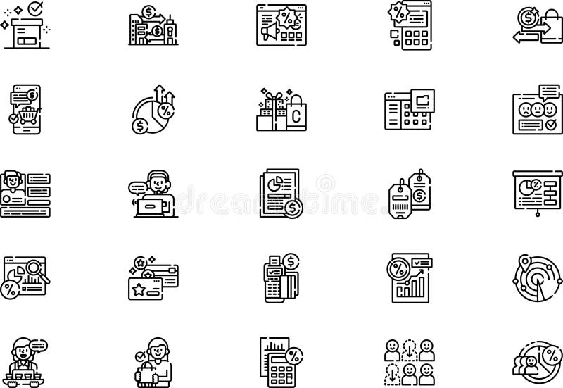 Sales Icons Collection is a Vector Illustration with Editable Stroke ...